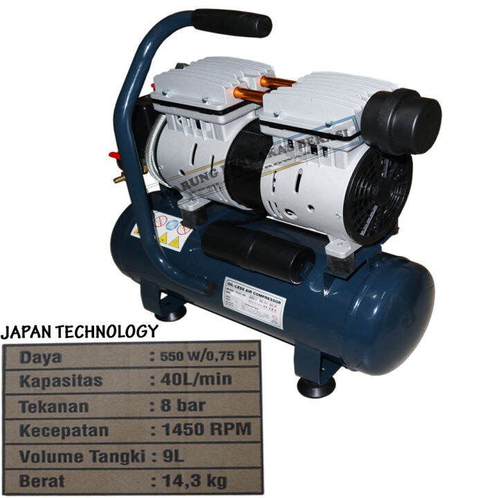 Izumi Murah Mesin Kompresor Listrik 3/4 0.75 HP Angin Mini 9 Liter OL07 ...