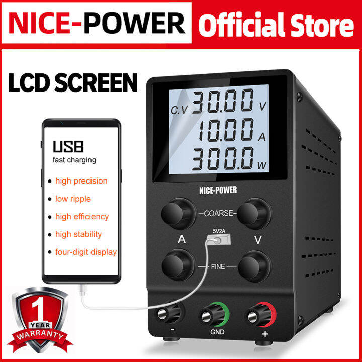 Nice Power Adjustable DC power supply 30V 10A 300W LCD Screen Voltage Regulator 48V 70V 100V ...