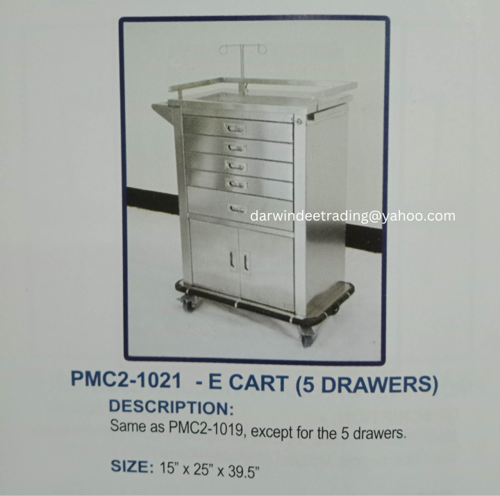 EMERGENCY CRASH CART STAINLESS 5-DRAWERS ( E-CART) | Lazada PH