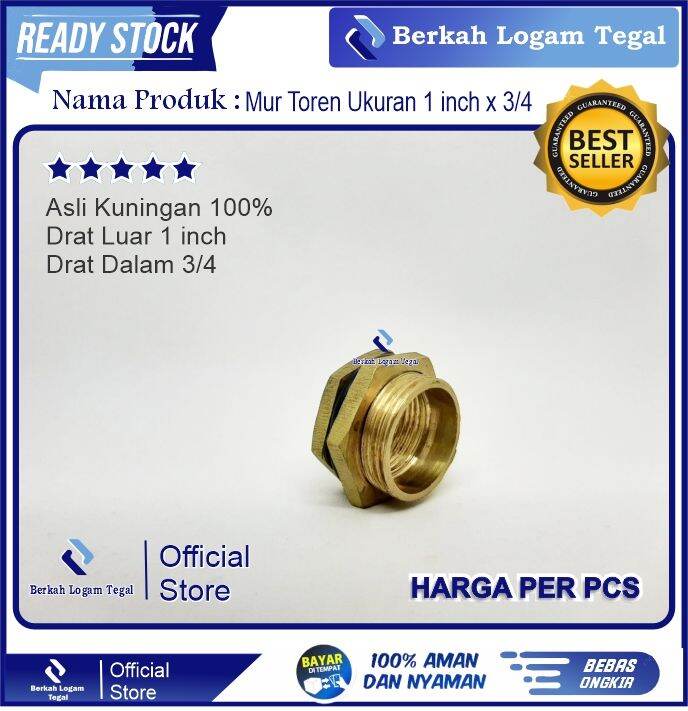 Mur Toren 1" x 3/4" KUNINGAN / Verlop Ring Water Tank / Flock Ring tang ...