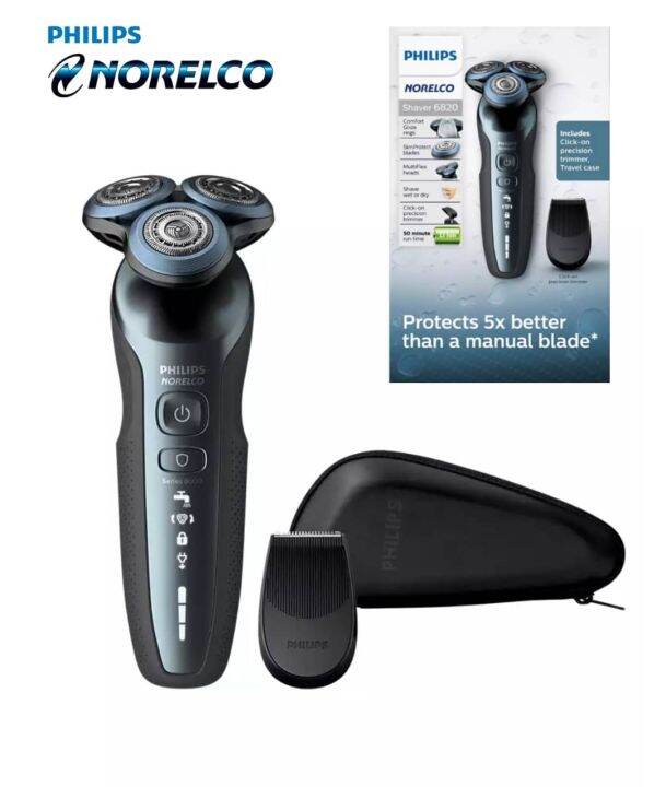 Philips Norelco Shaver series 6000 Wet and dry shaver S6820/83 | Lazada PH