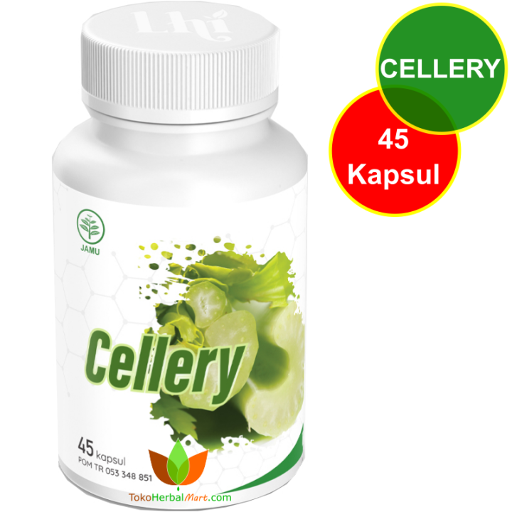 CELLERY LIZA HERBAL 45 KAPSUL, JAMU OBAT HERBAL CELERY DARAH TINGGI ...