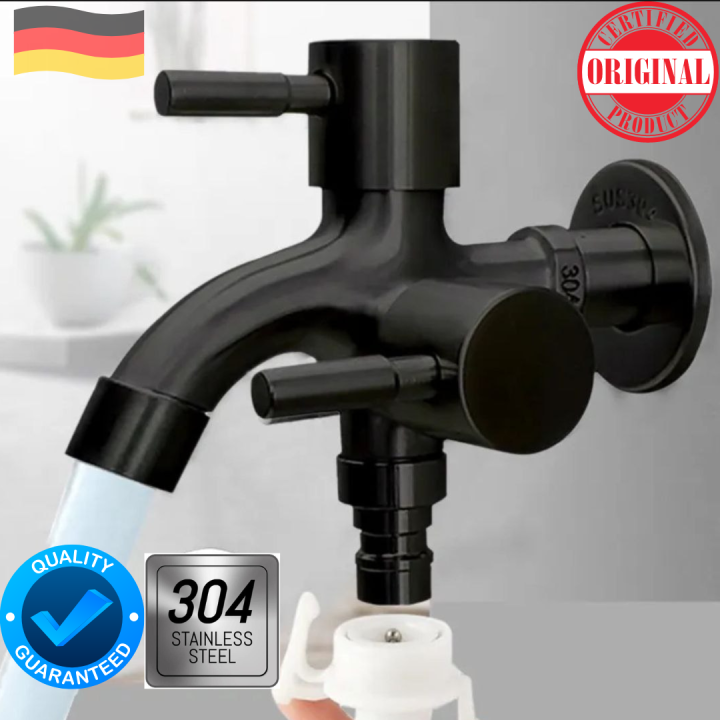 🔝Best Seller Matte Black Stainless Steel 2 Way Faucet Sus304 Valve ...