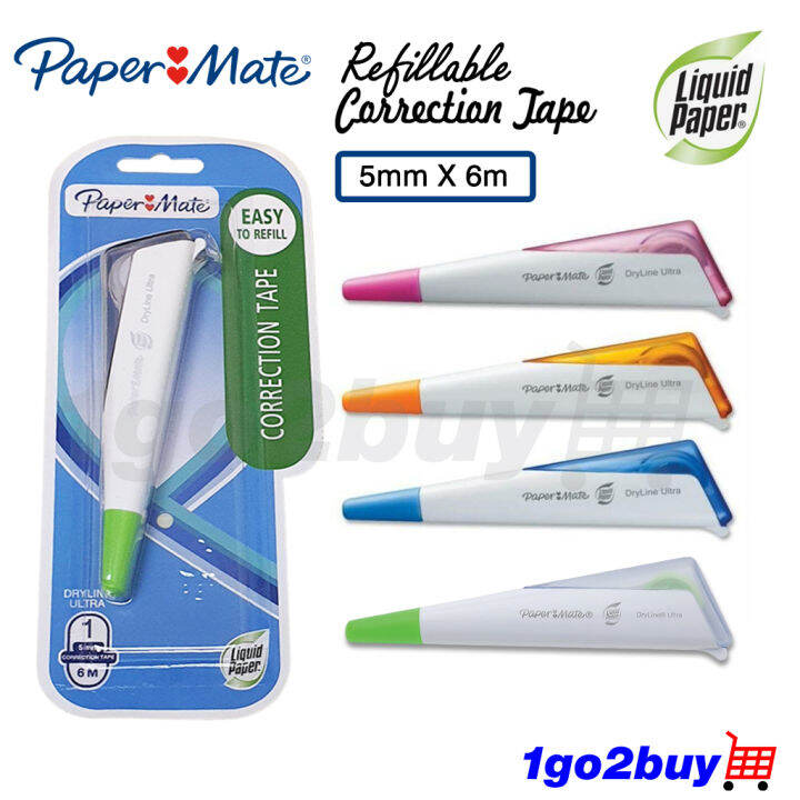 Paper Mate Liquid Paper Dryline Ultra Correction Tape Refillable 6m x ...