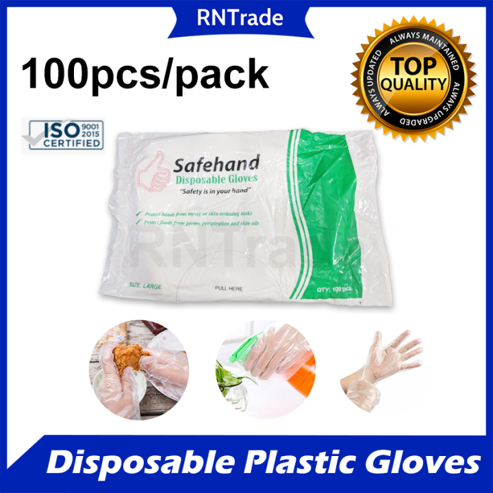 Safehand Disposable Plastic Gloves 100 pcs | Lazada PH