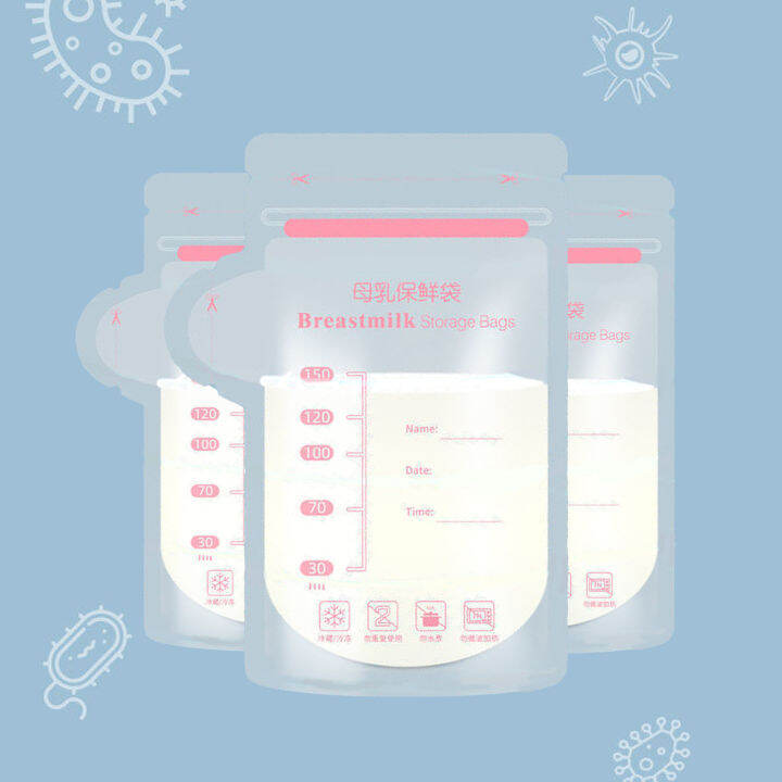 Milk Storage Zip Lock Plastic Bag Tight Sealed Breast Milk Pouch ...