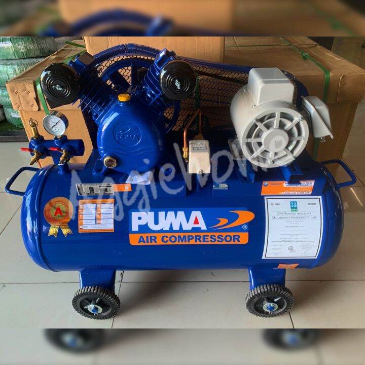 PUMA ปั๊มลมสายพราน รุ่น PP21-PPM220V 92ลิตร 1HP (รวมมอเตอร์) แรงดันลมได้ 8-10 บาร์ 115-142 ปอนด์ ...