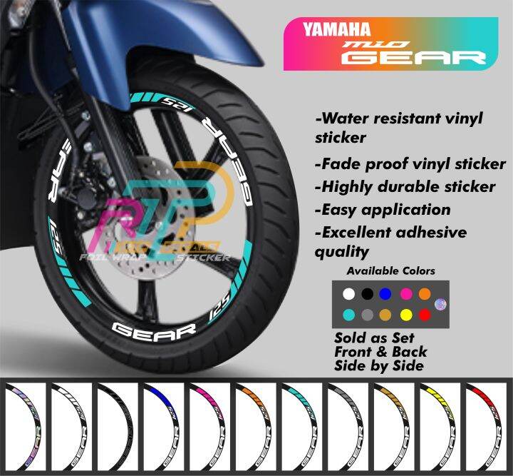 Yamaha Mio Gear Mags Decals Sticker Front & Back Side by Side 4pcs Set ...