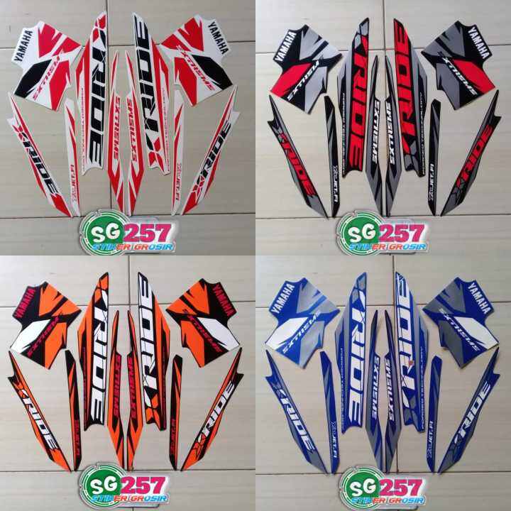 STRIPING YAMAHA XRIDE 2014 2015 FULL SET STIKER STRIPING LIS BODY X ...
