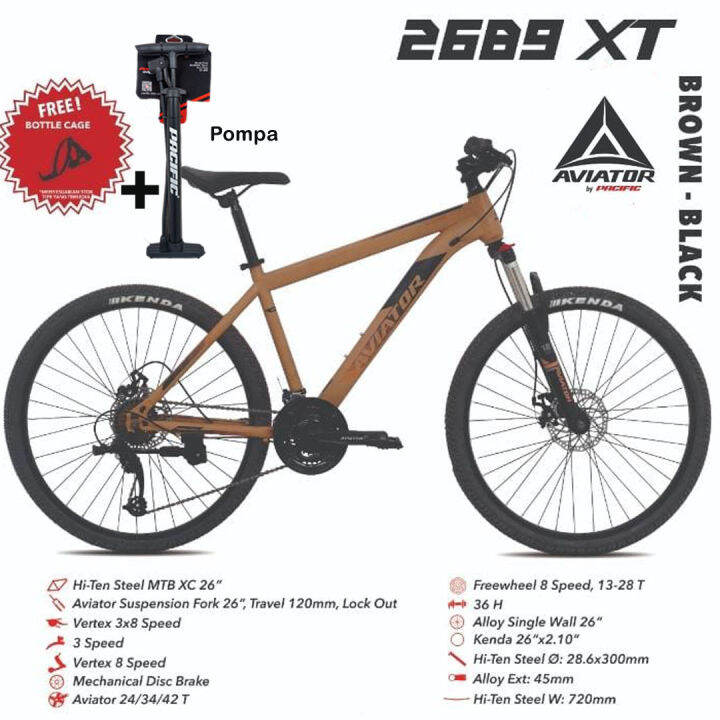 sepeda MTB aviator 2689 xt 26 in sepeda gunung dewasa sepeda gunung ...