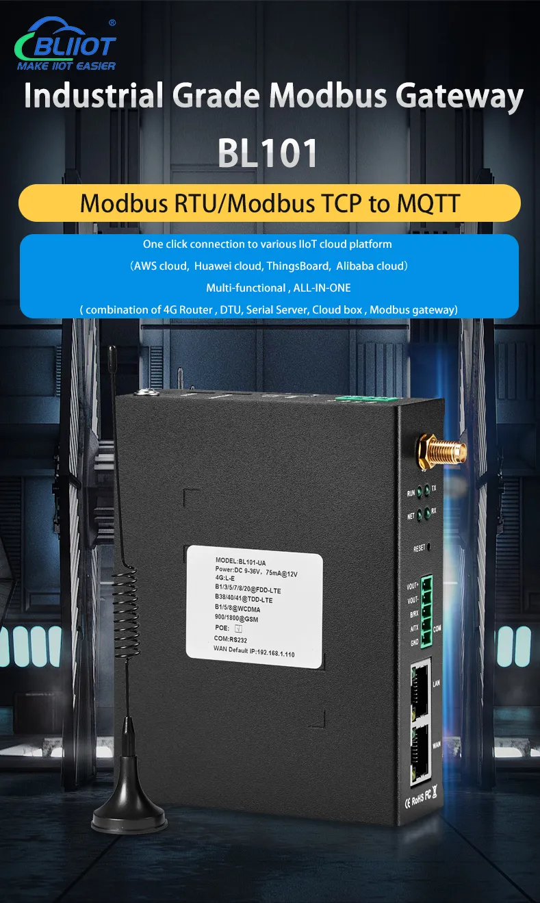 BL101 (L-E) - King Pigeon iot - Modbus to MQTT LTE Gateway - IoT Gateway - Industrial Internet ...