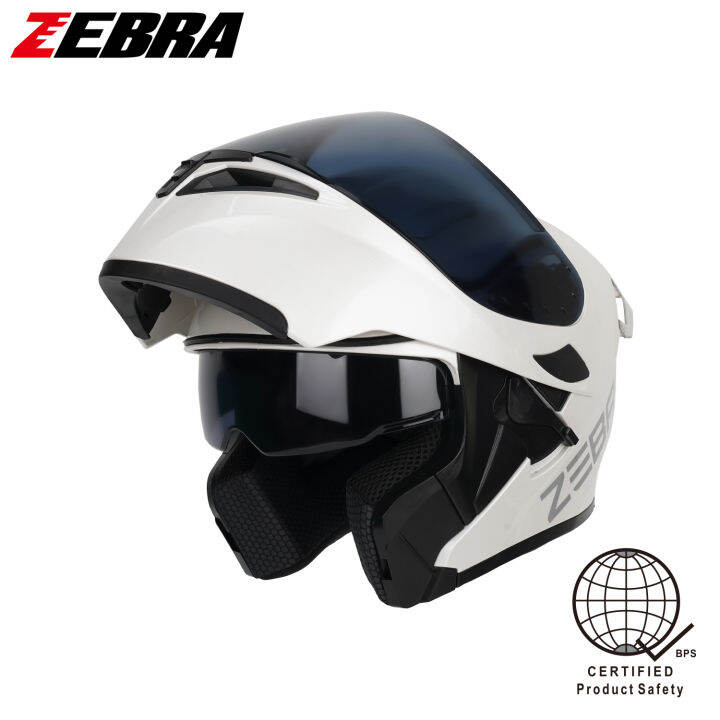 Zebra Helmet For Motorcycle Full Face original Icc Dual Visor Modular ...