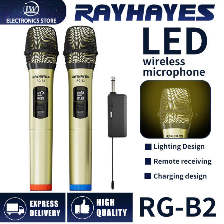 RAYHAYES Wireless Microphone Rechargeable handheld wireless microphone ...