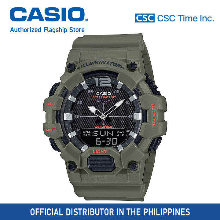 Casio (HDC-700-3A2VDF) Resin Strap 100 Meter Telememo World Time Watch ...