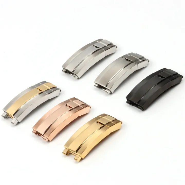 9mm Stainless Steel Folding Buckle Glide Lock Fit For Rolex Submariner ...