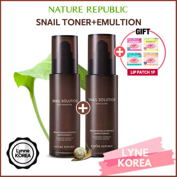 [1+1 SET] Nature Republic Snail Solution Skin Booster + Emulsion SET ...