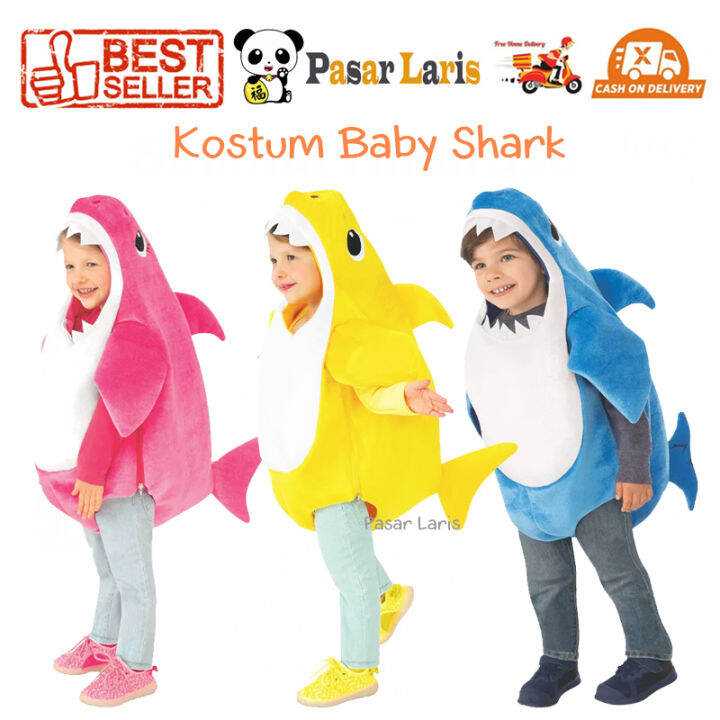 Kostum Baby Shark Ikan Hiu Yellow Blue Pink Costume Baby Anak Cosplay ...