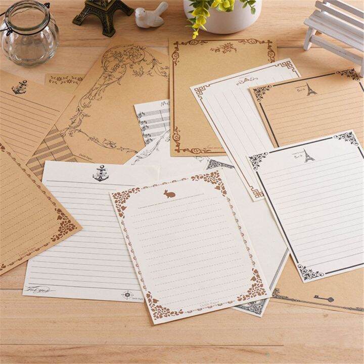 CHUYUE Retro Design Writing Note Letter Set Letter Papers School ...