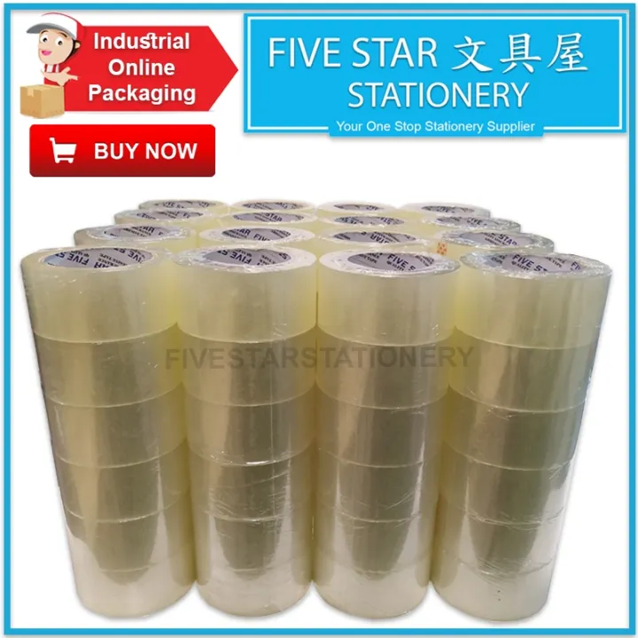 fivestar2u 96 pcs OPP Tape 48mm X 90 Yard Transparent Clear Tape | Lazada