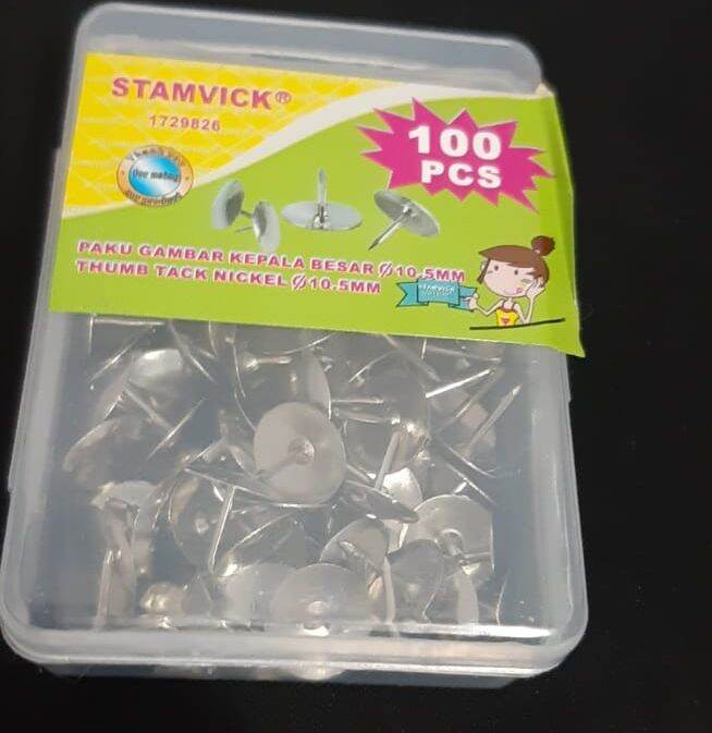 PAKU PAYUNG PER PACK ISI 100PCS/ Thumb Tacks / Paku Pines/ PAKU PINUS ...