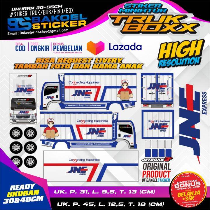 STIKER MINIATUR TRUK BOX NEW UK.30-55CM #2 | Lazada Indonesia