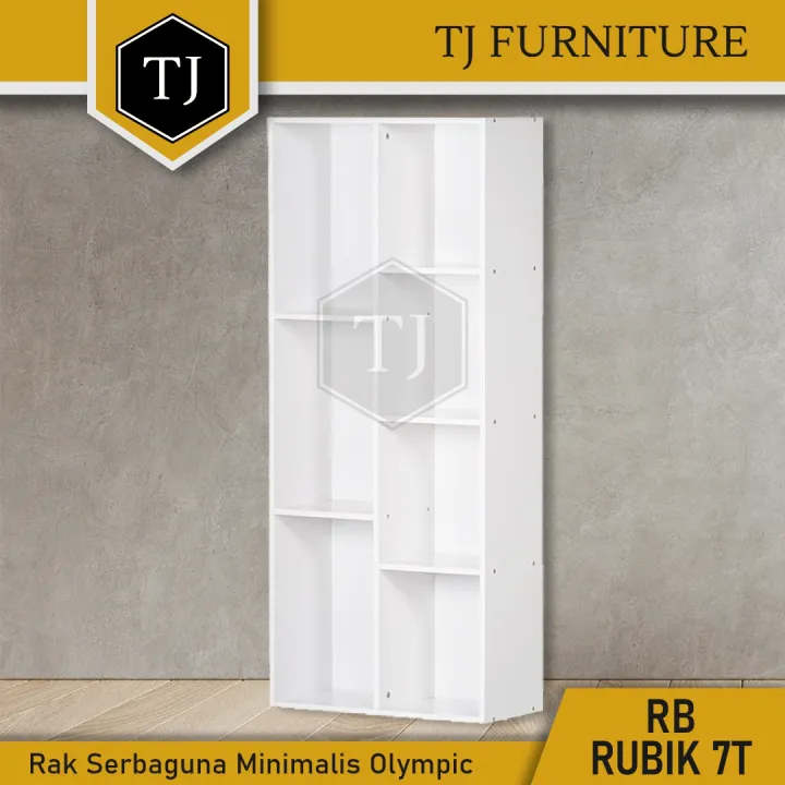 Olympic RB Rubik 7T Rak Buku Kayu / Rak Display / Rak Pajangan / Rak ...