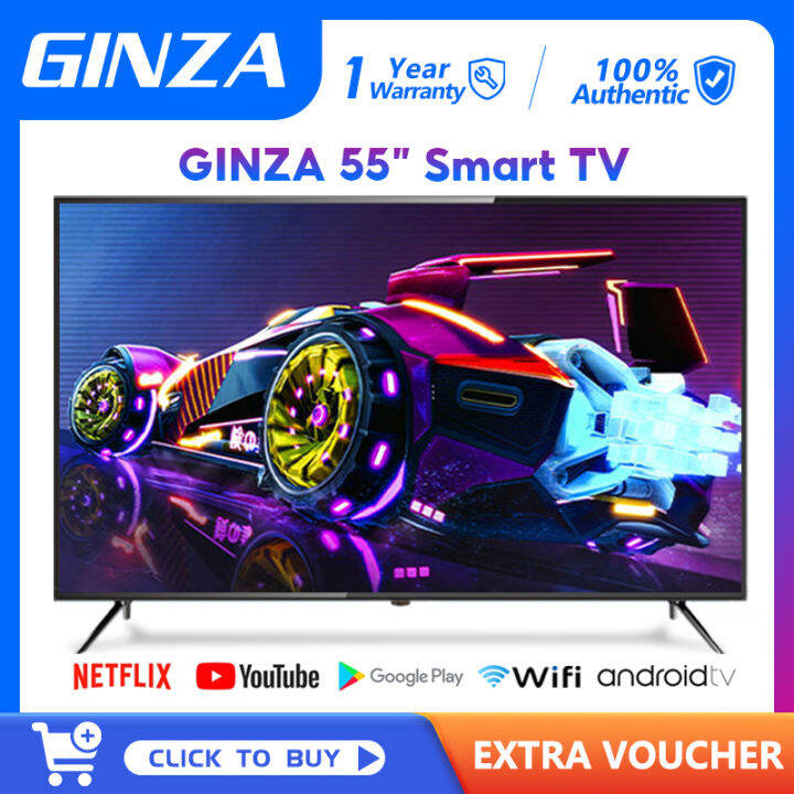 GINZA 55 Inches Smart TV Full HD Android TV LED TV Flat Screen TV | Lazada PH