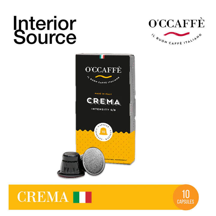 Occaffe Nespresso Compatible Coffee Capsules- Crema 10 Pods, Italy ...
