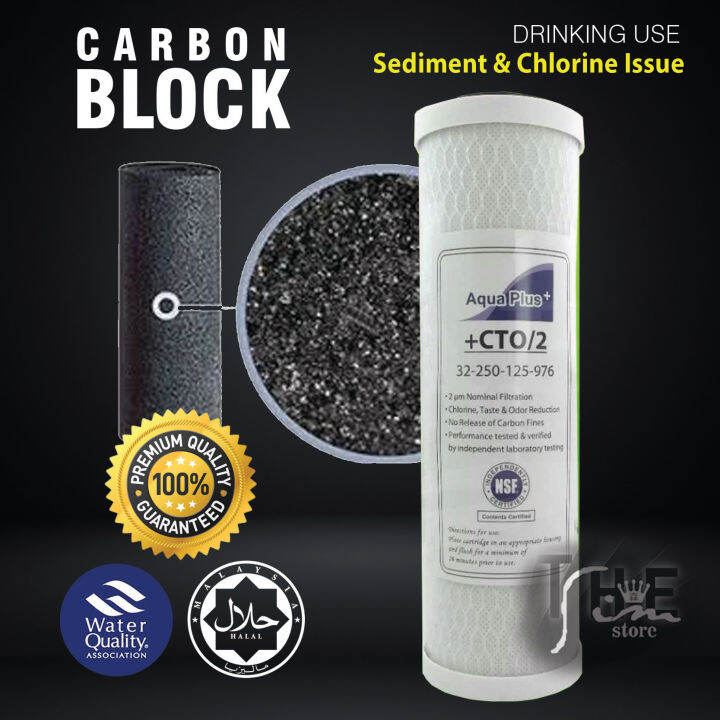 Remington AquaPlus+ 10 inch JAKIM Halal Carbon Block 10" CTO Replacement Water Filter Cartridge ...