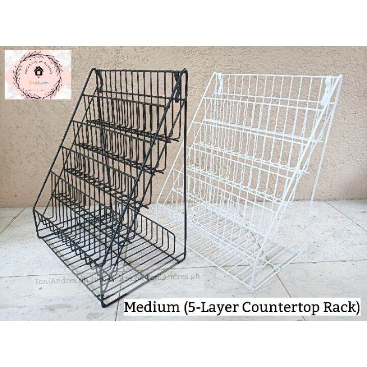 ☃ (Medium) 5-Layer Countertop Wall Hanging Merchandise Display CD Rack ...