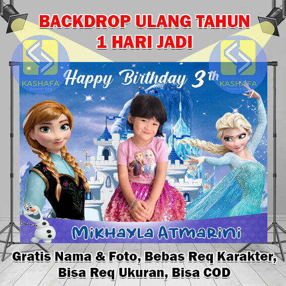 Backdrop Ulang Tahun Anak Karakter Ukuran 2 x 1,5 Meter / Backdrop ...