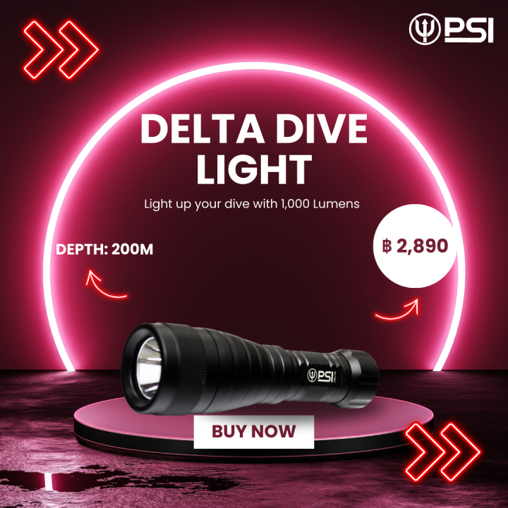PSI Delta Dive Light - ไฟฉายส่องใต้น้ำ - ไฟฉายดำน้ำ กันน้ำ - 1050 lumen ...