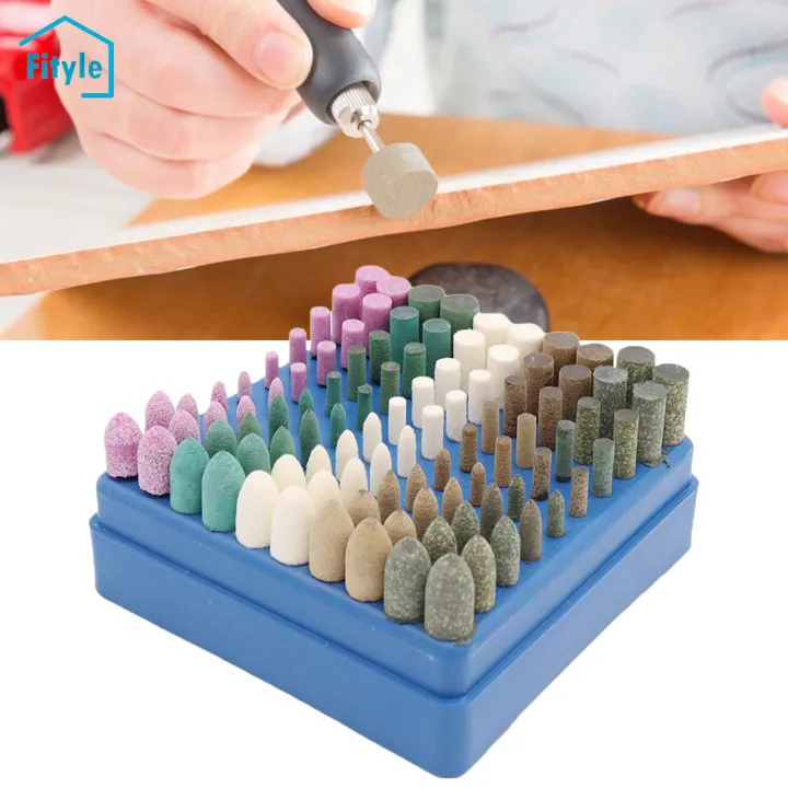 Fityle 100x Assorted Mounted Point Stone Polishing Bits for Polish ...
