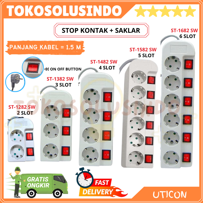 Colokan / Stop Kontak UTICON dengan Individual Switch / Saklar ON OFF ...
