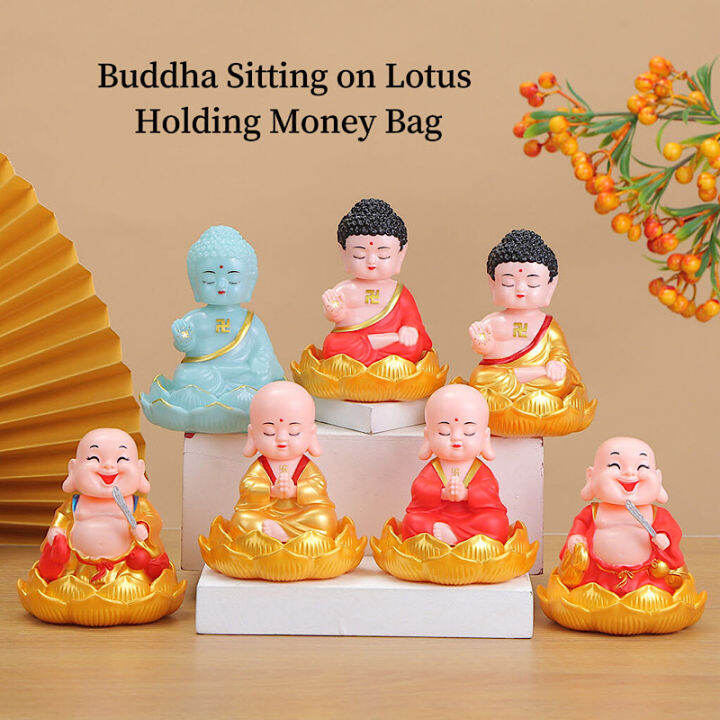 Fengshui Laughing Buddha Money Buddha Sitting on Lotus for Lucky ...