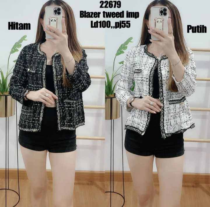 BLASER OUTER TWEED LENGAN PANJANG Ddmshop | Lazada Indonesia