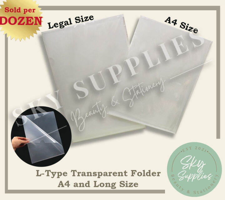 L-Type Transparent Folder A4 / Long 12pcs | Lazada PH