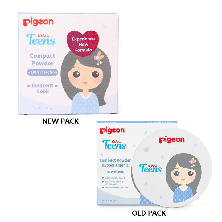 PIGEON Teens Compact Powder + UV Protection 14Gr (Kemasan Biru ...