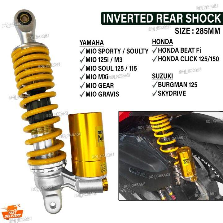 INVERTED SHOCK MUTARRU BASO STYLE REAR SHOCK YELLOW GOLD MIO CLICK BEAT ...