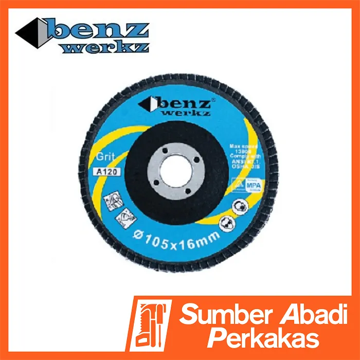 BENZ Flap Disc 4 Inch Grade 320 Grit Amplas Susun Gerinda Gurinda ...