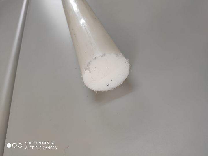 55mm diameter x 1 meter High Density Polyethylene HD-PE Rod, White ...