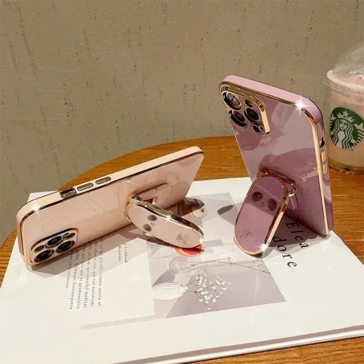 กรณีสำหรับ Oneplus 8t 9 9r 9rt 10 Pro 5g แฟชั่นหรูหราชุบ Glitter ขาตั้ง