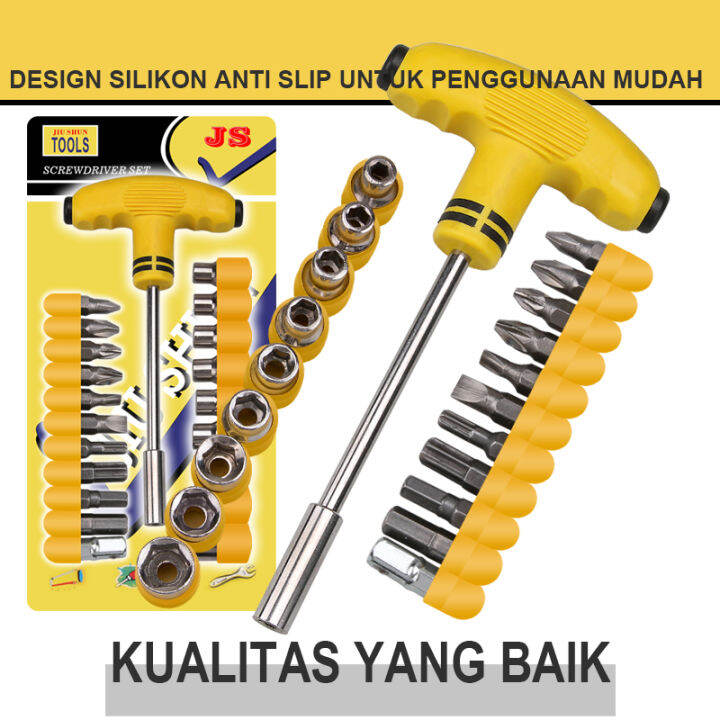 OBENG T FIVE STAR 24PCS SOCKET & BIT SET KUNCI SOK OBENG DAN KUNCI ...