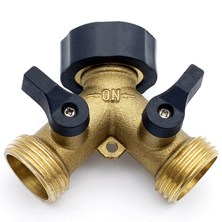 3/4'' Brass Tap Y Valve Splitter Hose Connector Garden Hose Splitter ...
