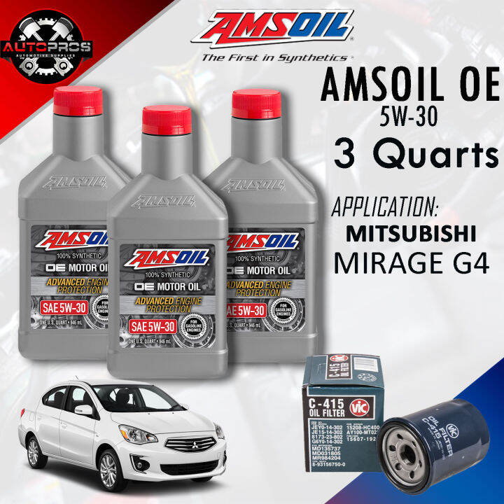 AMSOIL OE Series 5W-30 100% Synthetic Motor Oil 3 Quarts, Change Oil ...