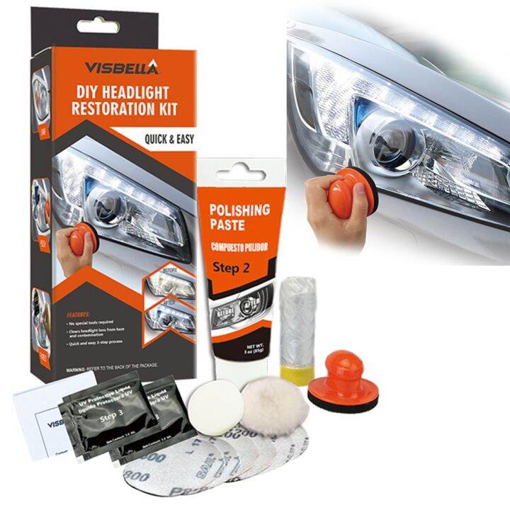 Visbella DIY Headlight Restoration System Repair Kit Headlamp ...
