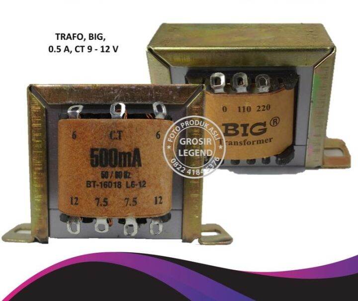 Trafo travo 500 mA 12V CT Big murni tembaga | Lazada Indonesia