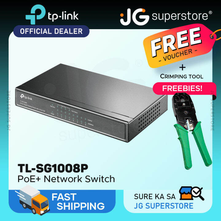 TP-Link TL-SG1008P 8-Port Gigabit Desktop Switch with 4-Port PoE+ 64W ...