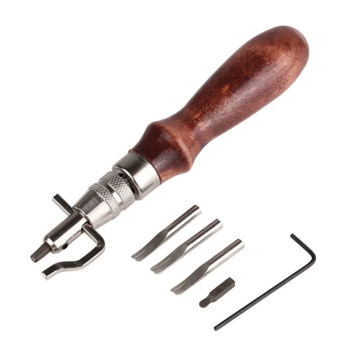 5 in 1 Pro Stitching Groover and Creasing Edge Beveler,DIY Leathercraft ...