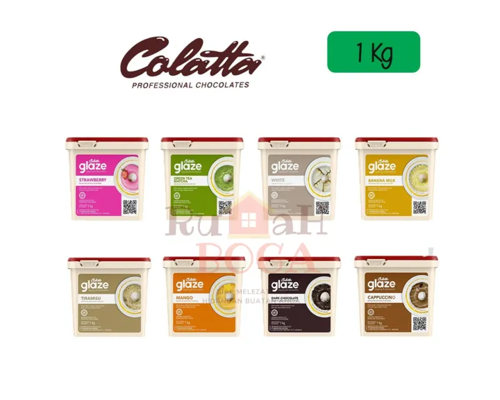 Colatta Glaze 1 kg Topping Dark White Stroberi Green Tea Banana ...